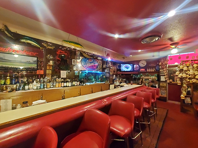 The red-capped bar stools have supported generations of Michiganders, witnessing countless "I shouldn't have room for another slice, but..."