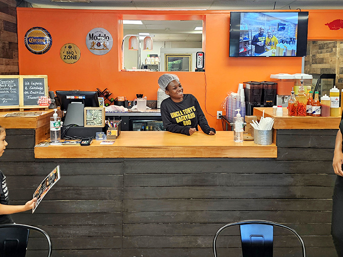 Behind this counter is where BBQ dreams come true, served with a smile and zero pretension.