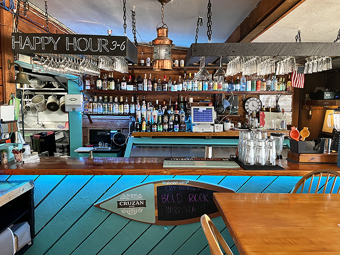 Happy hour at this bar feels like being invited to the coolest beach party in town, where the drinks are cold and the welcome is warm.