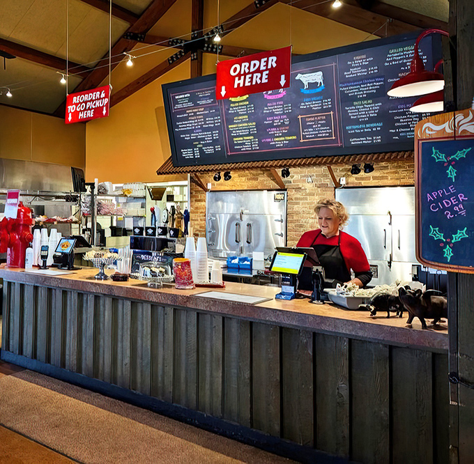 The counter where BBQ destinies are decided. "I'll just get a sandwich" quickly becomes "and a full rack of ribs for the table."