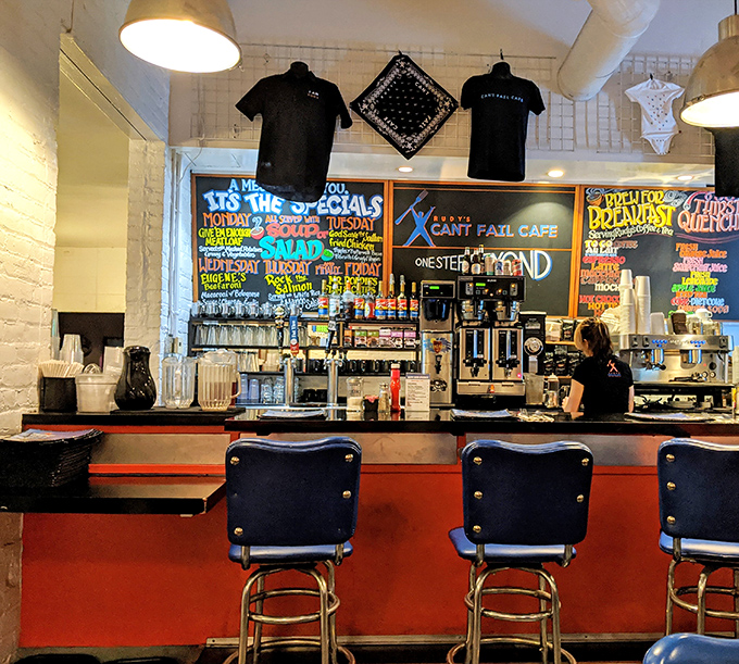 The counter where magic happens&mdash;colorful chalkboard specials and stools that have supported thousands of satisfied customers through the years.