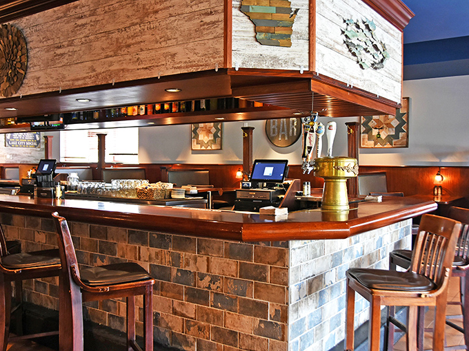 The bar area showcases Wisconsin's outline &ndash; a subtle reminder you're in the hands of proud locals who know their craft.