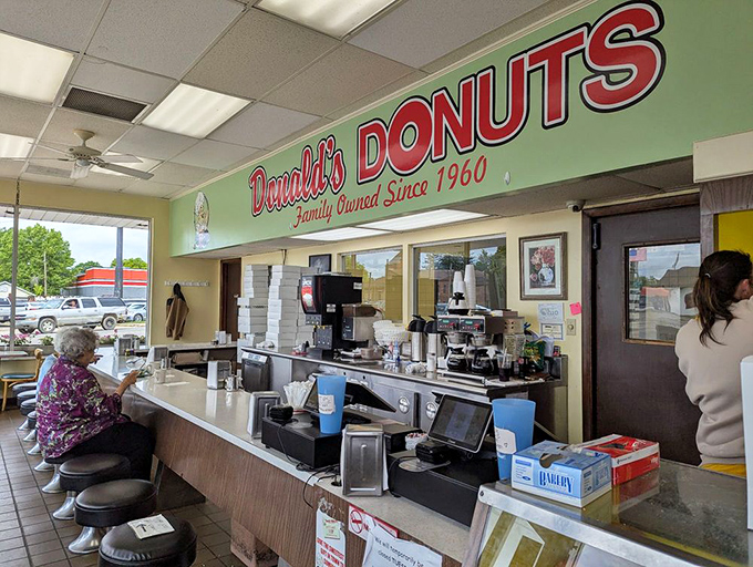 The command center of carb happiness, where donut dreams are fulfilled and coffee cups never stay empty for long.