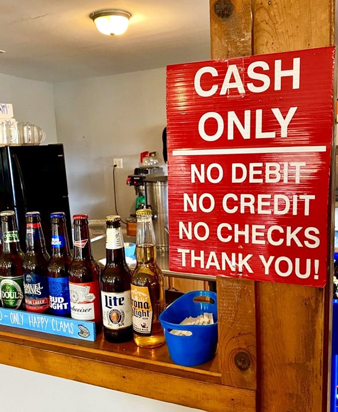 The "Cash Only" sign and beer selection remind you that sometimes the best things in life aren't complicated&mdash;they're just delicious.