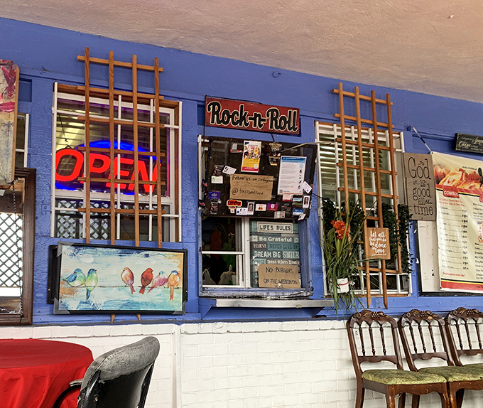 "Rock-n-Roll" meets "OPEN"&mdash;a window to flavor that promises good times and even better eating.