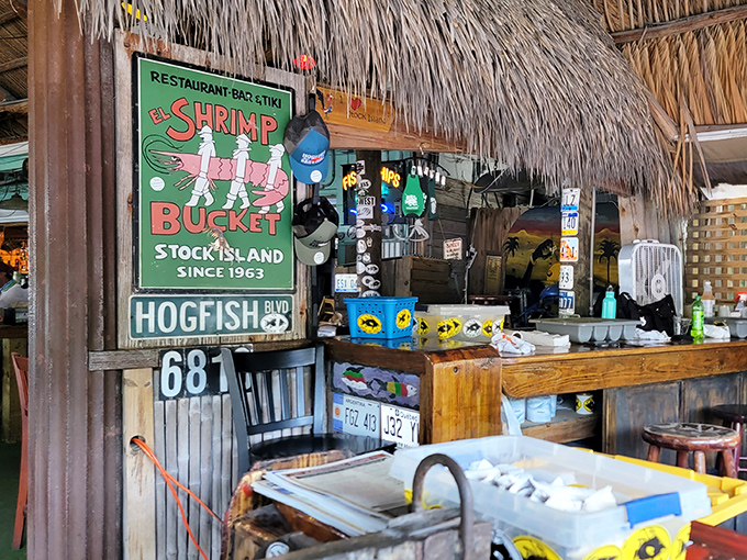 Where license plates meet laid-back vibes&mdash;this isn't just decor, it's a visual reminder that you're now on "Keys time."