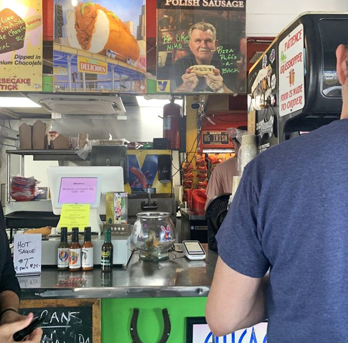 The counter area &ndash; where hot dog dreams are born and the aroma of grilled perfection makes waiting the sweetest kind of torture.