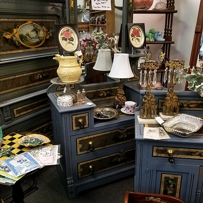 These blue dressers with ornate detailing aren't just furniture—they're functional art pieces waiting to become the conversation starter in your home.