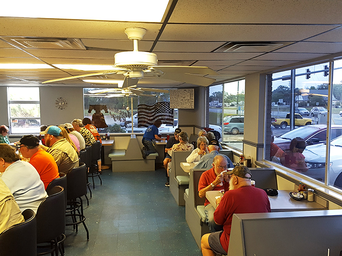 A full house at breakfast isn't just a good sign – it's practically a certificate of deliciousness that no food critic could ever match.