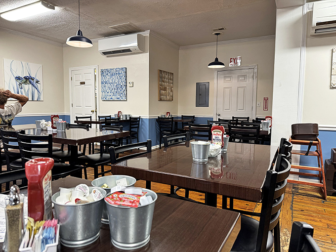 A dining room where conversations flow as freely as the coffee, and nobody's checking their watch.