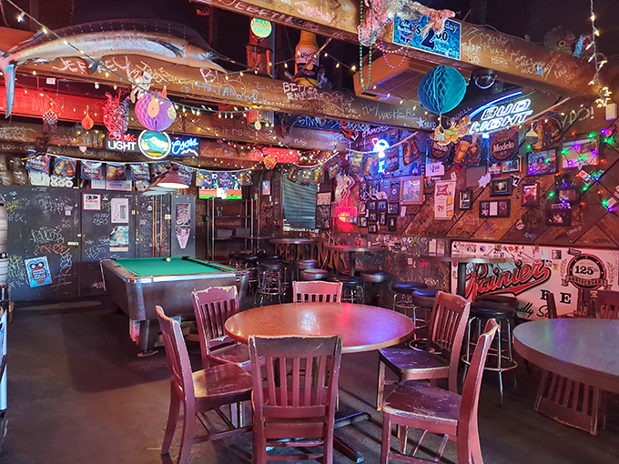 Where Portland's diverse crowd comes together under the glow of neon and string lights. Democracy in action, with chicken as the great unifier.