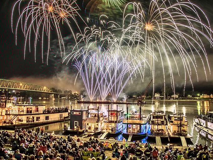 The Ohio River Sternwheel Festival lights up September nights with fireworks reflecting off paddlewheelers and creating memories that outlast the echoing booms.