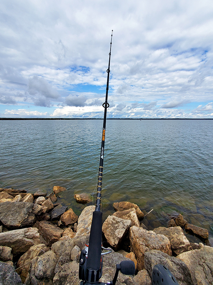 The patient angler knows: sometimes the best catch of the day isn't on your hook, but in the panoramic view stretching before you.