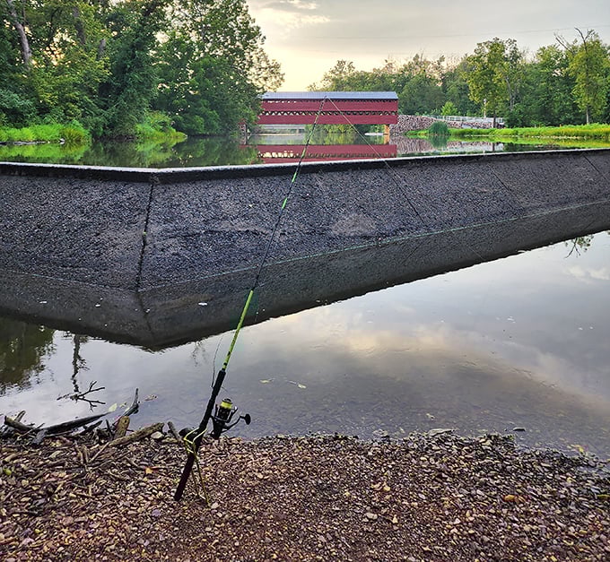 Some visitors bring fishing rods, combining the tranquility of angling with a side of American history.