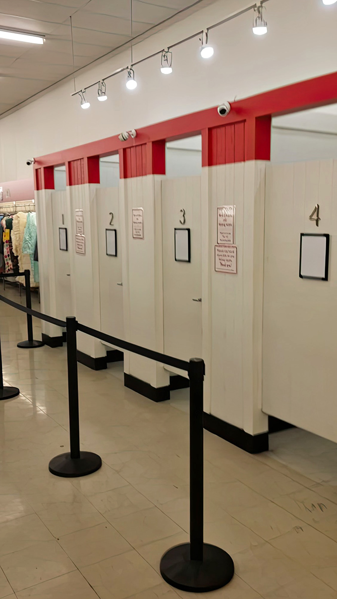 Fitting rooms that respect your privacy and your schedule. No appointment needed for your personal fashion show runway.