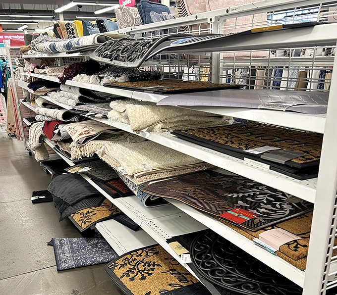From intricate patterns to practical doormats, the home textiles section proves you can indeed judge a home by its floor coverings.