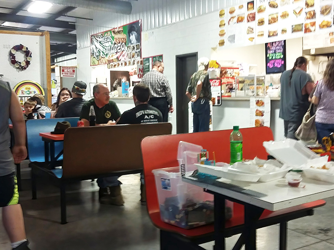 The market's food area&mdash;where shopping fuel comes with a side of community gathering and conversations between perfect strangers.