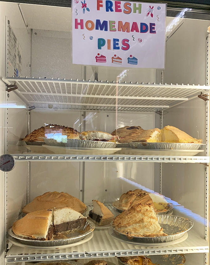 The pie case &ndash; where dreams are displayed, calories don't count, and "I'll just have a bite" becomes the lie you tell yourself.