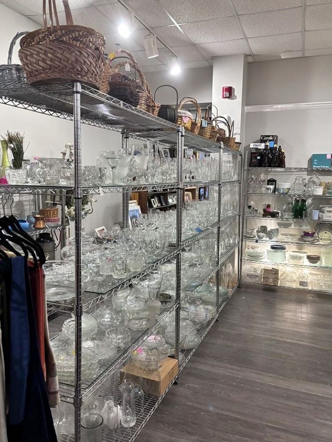 Crystal and glassware that survived decades of dinner parties now await your table. Champagne tastes with root beer budget prices.