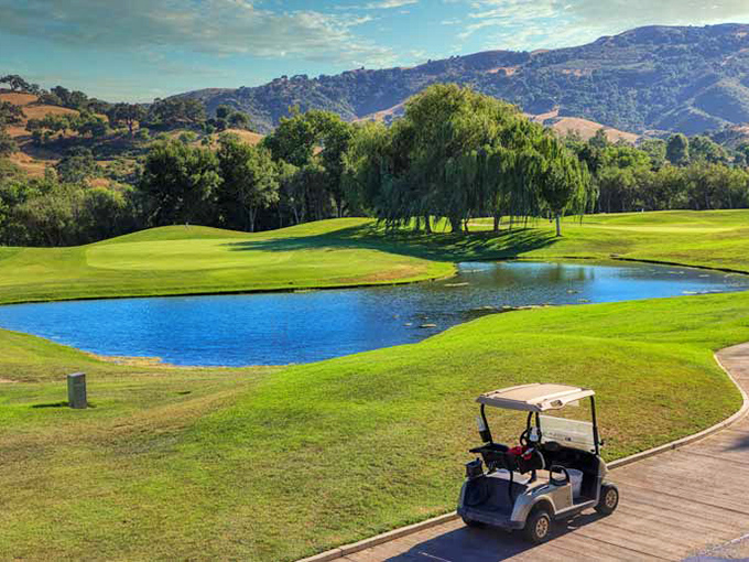 Golf enthusiasts can tee off with vineyard views at nearby courses where the biggest hazard might be getting distracted by the stunning scenery.