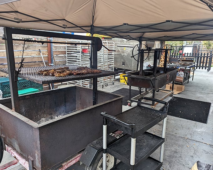 Where the magic happens. These unassuming smokers work harder overnight than most of us do all week.