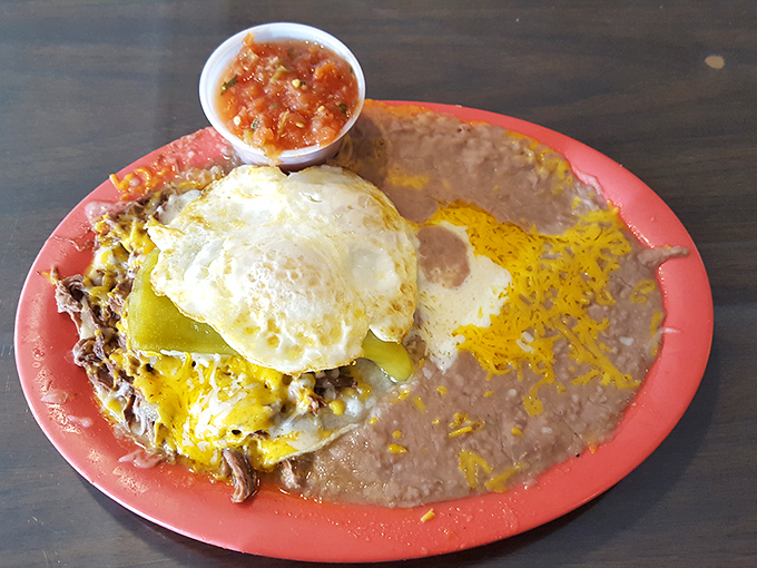 Huevos Rancheros that could fuel a marathon&mdash;sunny eggs perched atop a landscape of beans, cheese, and tortillas like edible mountain peaks.