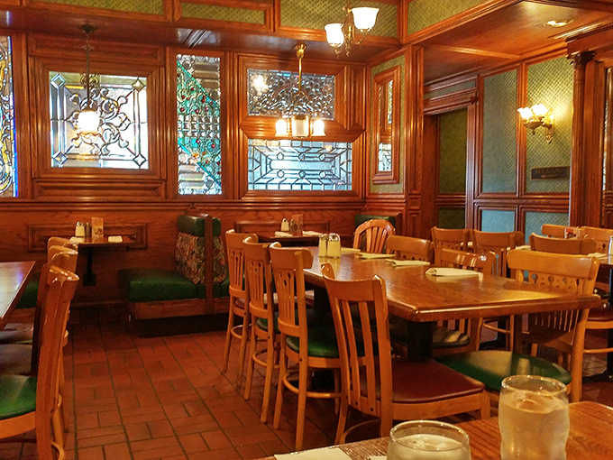 Rich wood booths and artisan glass create a timeless sanctuary where pancake dreams come true and diet plans go to die.