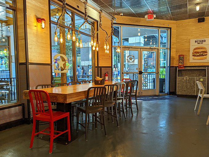 Edison bulbs dangle above wooden tables, creating that perfect "Instagram-worthy but not trying too hard" vibe that makes dining out feel special. 