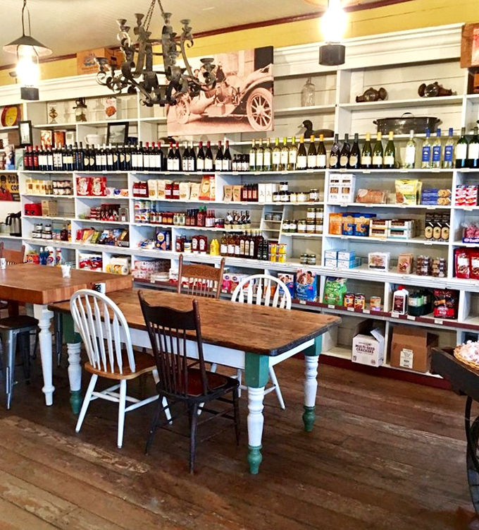 Every shelf tells a story in this carefully curated space where local wines meet pantry essentials. A feast for the eyes before the actual feast.