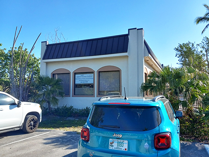 Unassuming island architecture hiding wellness treasures within. The kind of place that heals you before you even walk through the door. 