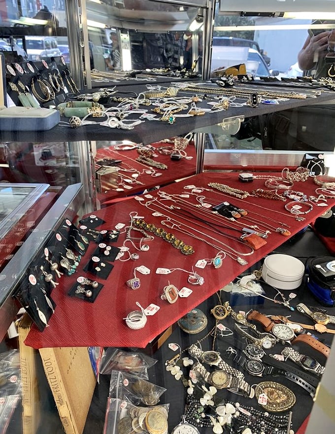 Glittering treasures under glass await their moment to shine again, from statement necklaces to subtle rings that cost less than your morning coffee.