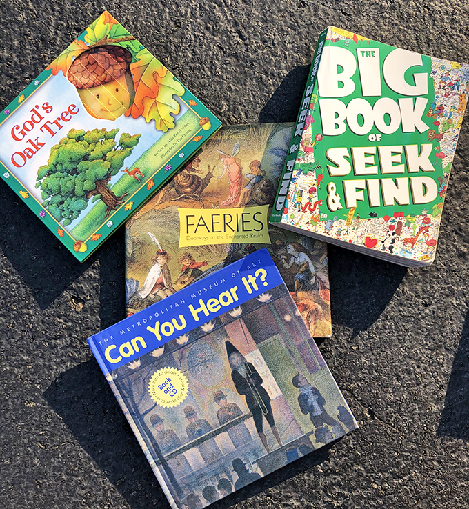 Literary treasures spread across asphalt &ndash; children's books that once sparked imagination now ready for their encore performance with new young minds.