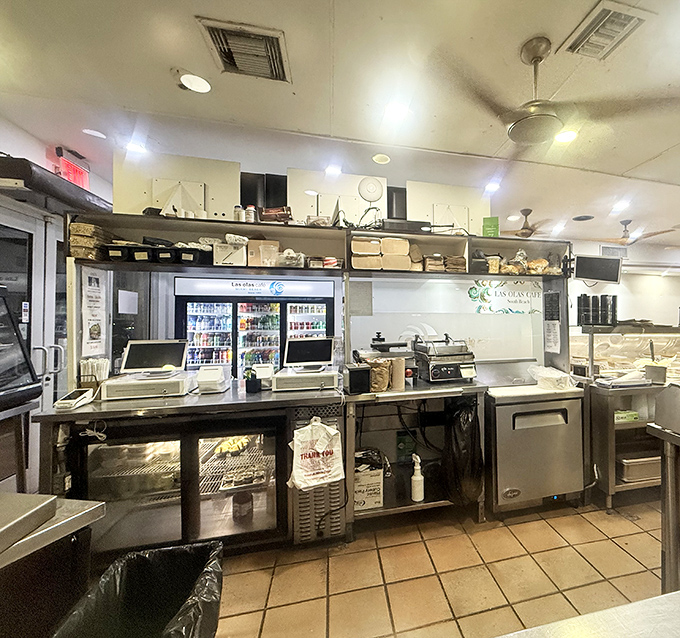 The engine room where Cuban culinary magic happens. Simple equipment, extraordinary results&mdash;like a culinary David versus Goliath.