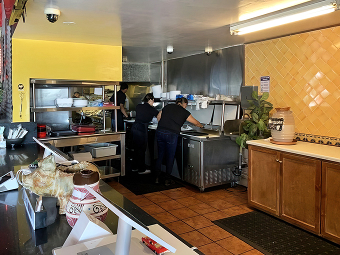 Where the magic happens. The kitchen may be modest, but the flavors that emerge are anything but.