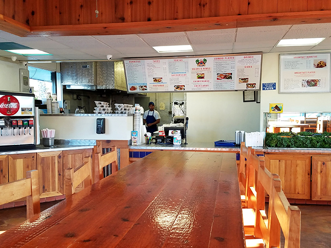 Where the magic happens&mdash;a glimpse into the kitchen where tortillas meet their destiny and hungry customers place their orders with anticipation.