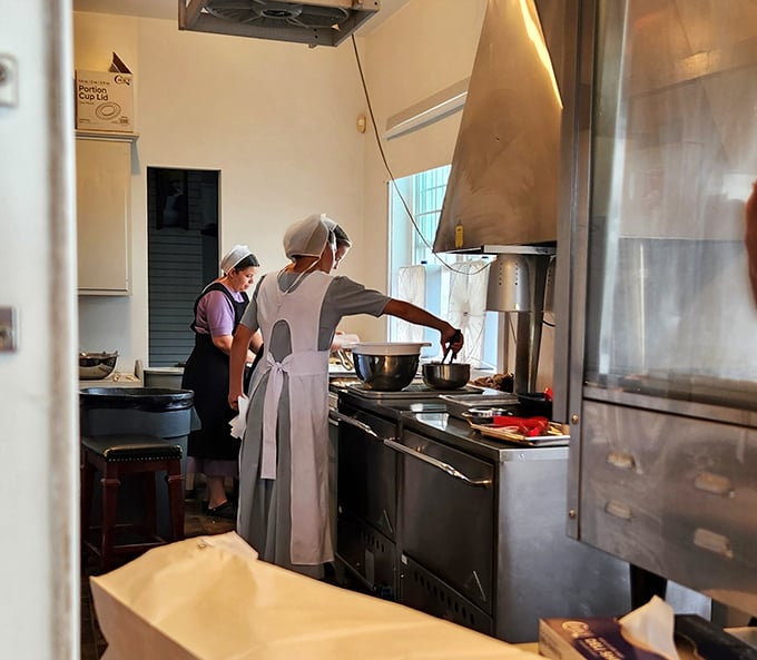 A rare glimpse into the working kitchen where Amish tradition meets culinary craft. No fancy gadgets needed when you've got generations of know-how.