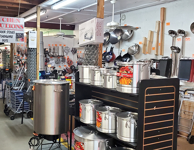 Kitchen equipment that could outfit a small restaurant or an extremely ambitious RV. Snowbirds beware&mdash;you'll need a bigger car to drive north.