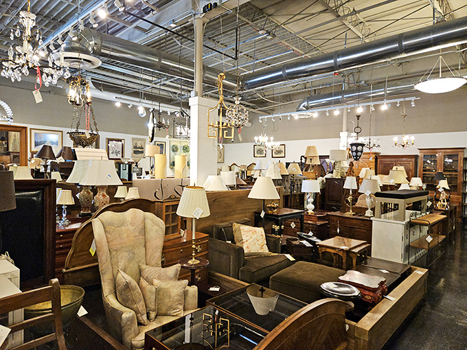 A symphony of lamps, wingback chairs, and side tables creates vignettes that make you mentally rearrange your living room on the spot.