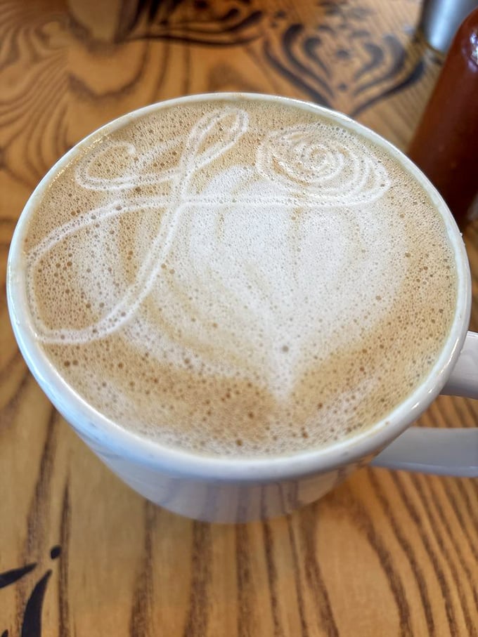 Latte art so pretty you almost don't want to drink it. Almost. The baristas at Lucky's clearly understand that coffee is both fuel and theater.