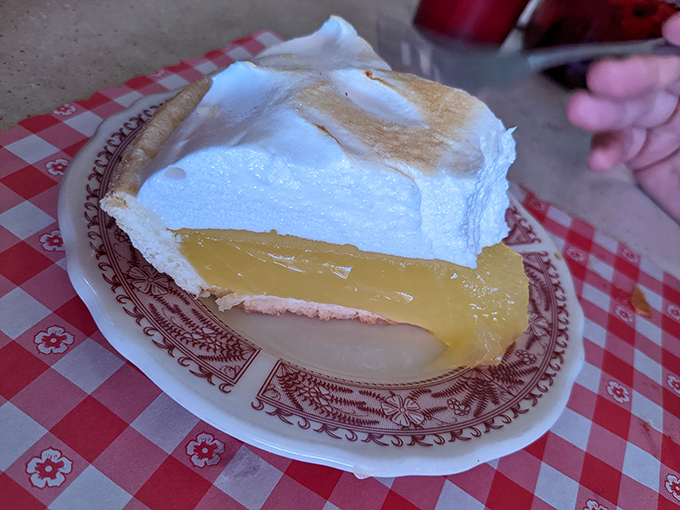 The lemon meringue pie's cloud-like topping defies gravity while its tangy filling delivers sunshine by the forkful. Diet culture's most worthy adversary.