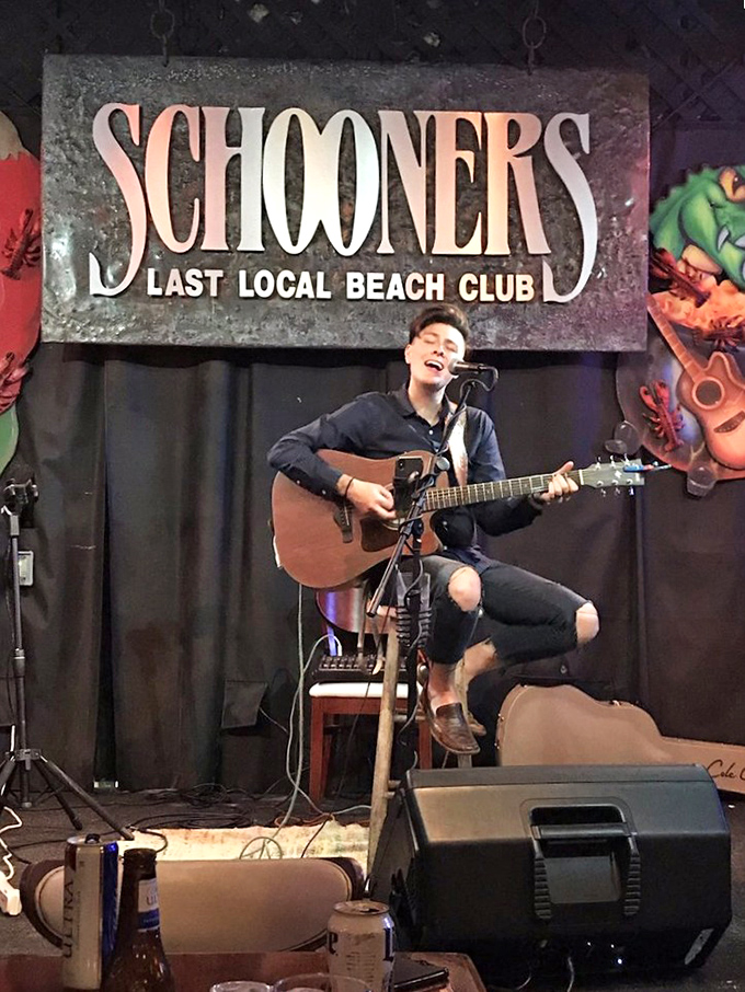 Live music that feeds your soul while the kitchen feeds your body. This performer creates the soundtrack to your perfect beach evening.