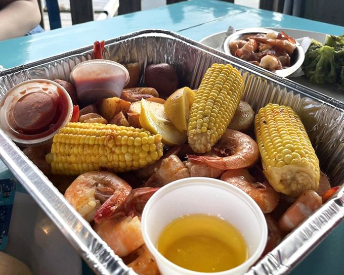 This Local Shrimp Pot is basically a North Carolina seafood party in a tin. The corn and potatoes aren't just sides&mdash;they're essential supporting actors.