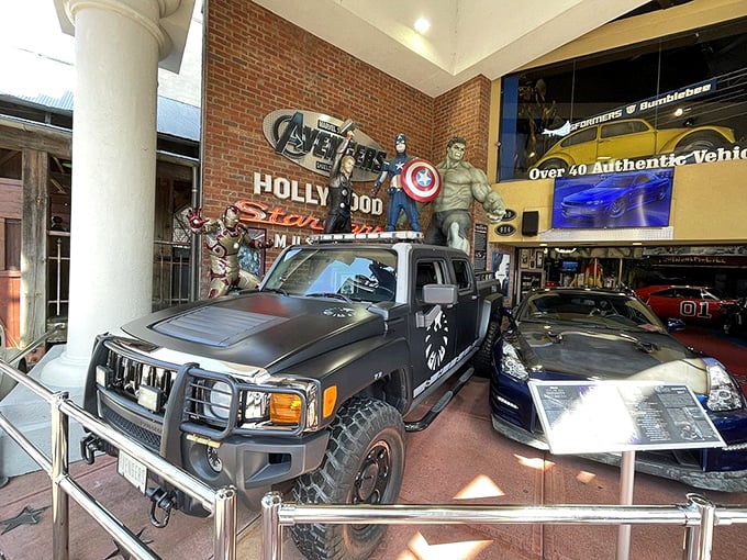 The Avengers' S.H.I.E.L.D. vehicle display brings superhero transportation to life, proving that even when saving the world, Marvel heroes travel in rugged style.