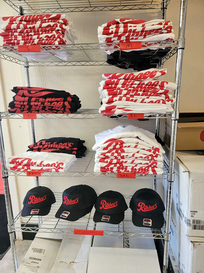 When the merchandise wall is this well-stocked, you know you're eating somewhere people want to remember long after the sauce stains fade.