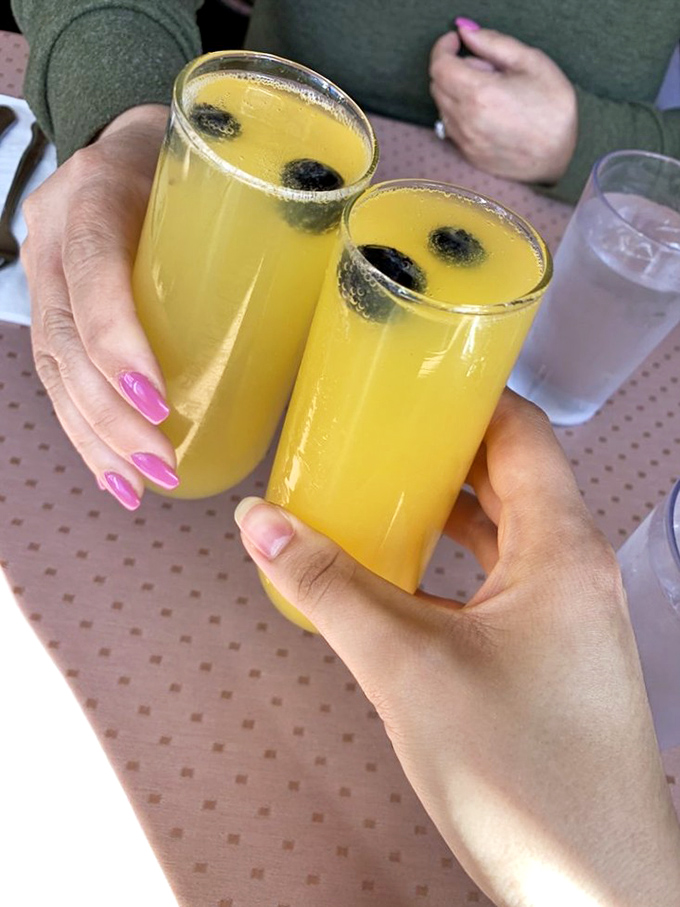 A toast-worthy moment with mimosas &ndash; because sometimes breakfast deserves a little sparkle to celebrate making it out of bed.