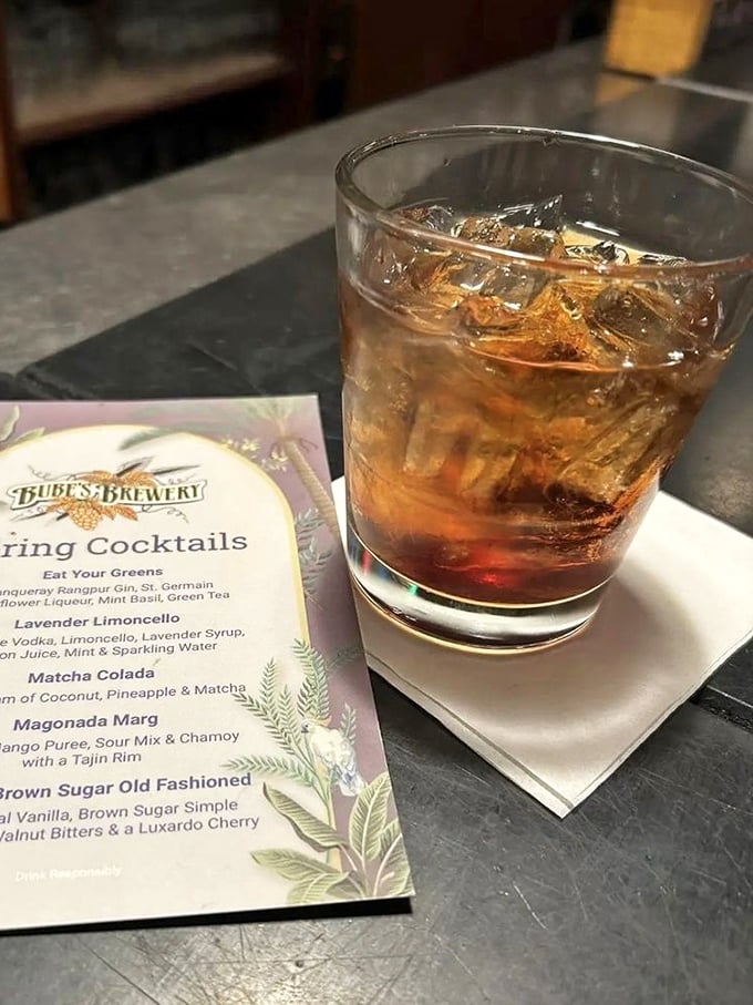 An Old Fashioned that would make Don Draper weep with joy. The menu in the background hints at other liquid treasures waiting to be discovered.