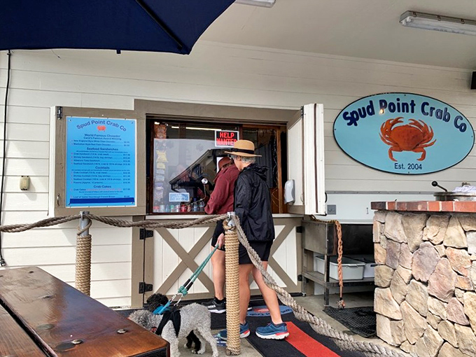 The ordering window: where hopes are high, expectations are exceeded, and patience is rewarded with ocean-fresh delights.