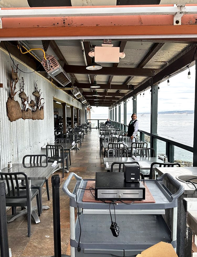 Outdoor dining where the sea breeze serves as both appetizer and dessert. Nature's amuse-bouche comes complimentary with every meal.