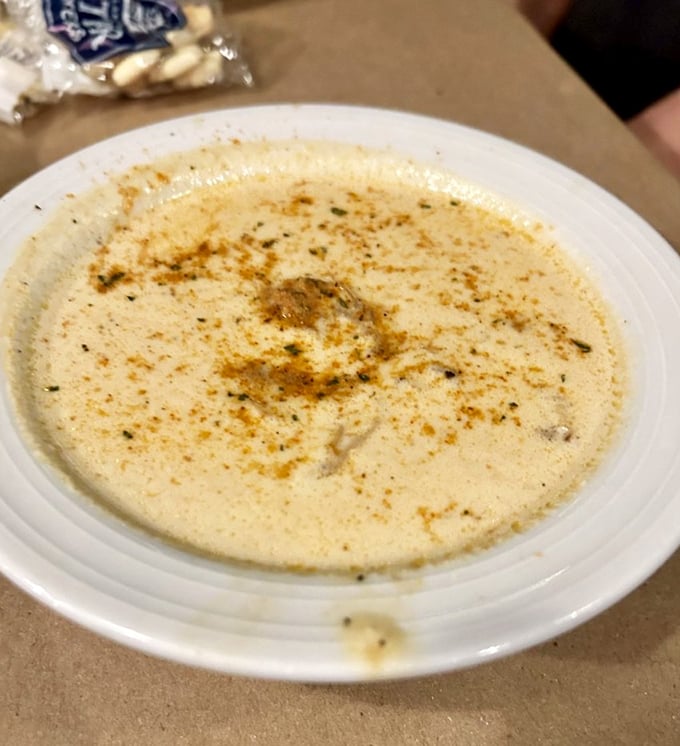 Cream of crab soup that's basically a warm hug in a bowl. This velvety concoction might be worth the drive to Maryland all by itself.