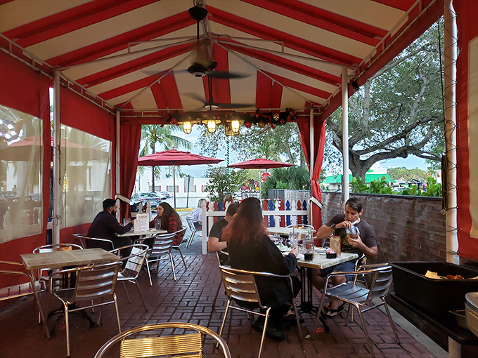 The outdoor seating at Jaxson's&mdash;where Florida breezes complement your ice cream and sunshine is the perfect garnish.
